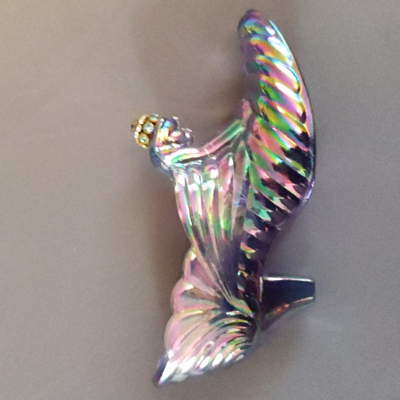 Fenton | Art | Beautiful Iridescent Fenton Glass Shoe With Rhinestone ...